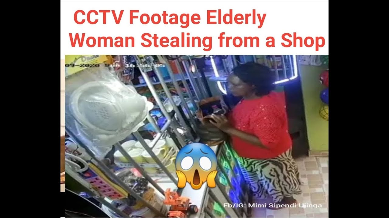 CCTV Video Showing elderly Woman stealing from a Shop - YouTube