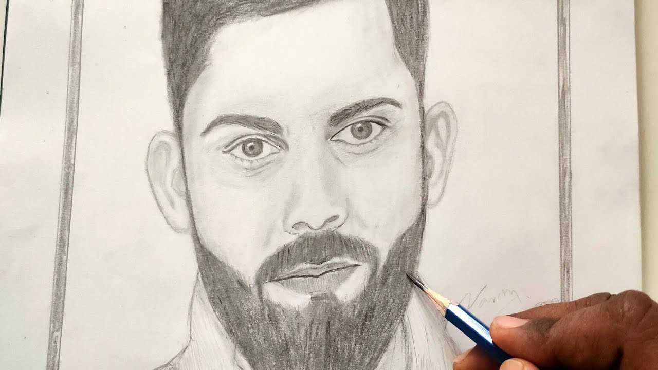 How to draw men face with beard | Pencil drawing - YouTube