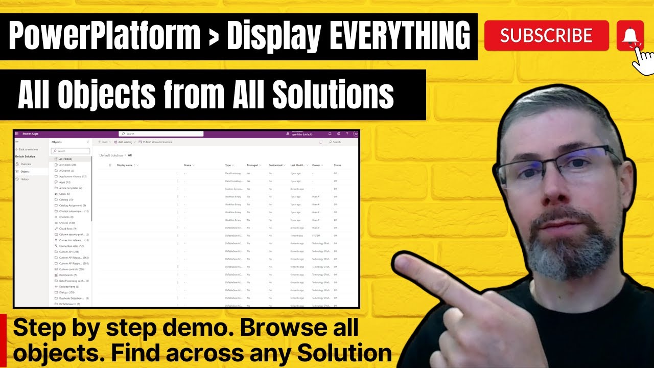 PowerPlatform - Display EVERYTHING (All Objects from All Solution) - YouTube