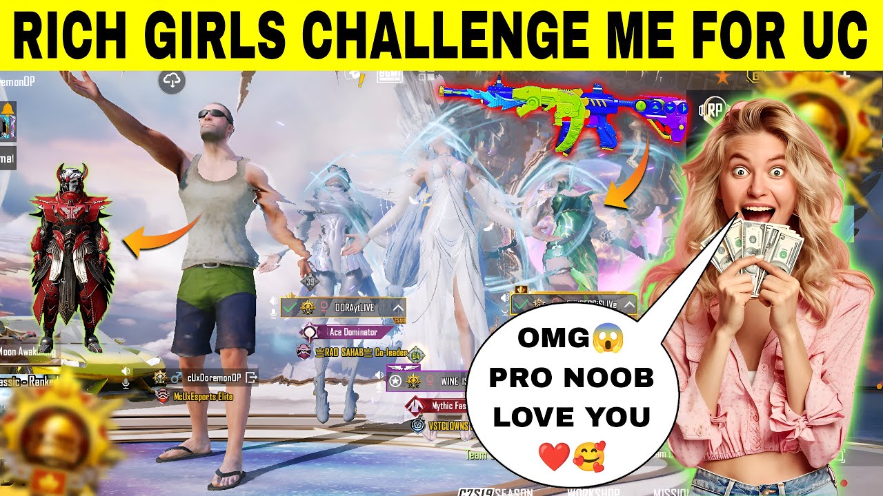 RANDOM RICH GIRLS😍 CHALLENGE ME FOR 50K UC😱 GOT SHOCKED😱 AFTER SEEING ...