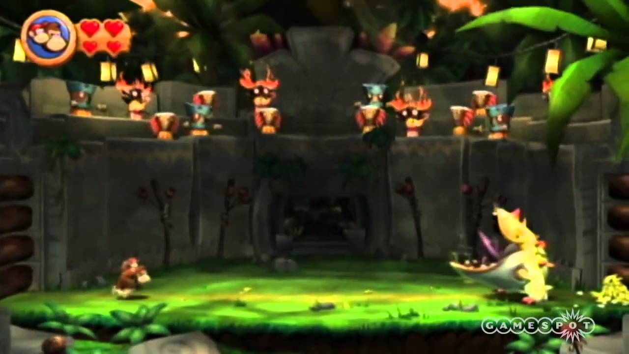 Donkey Kong Country Returns - Banana-Eating Lizard Gameplay Movie - YouTube