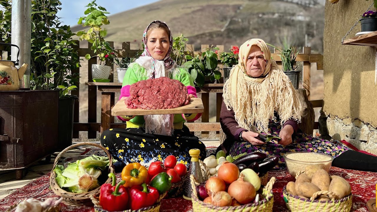 Village Life in Iran | Cooking Kufta & Vegetables then Fixing a Cozy ...
