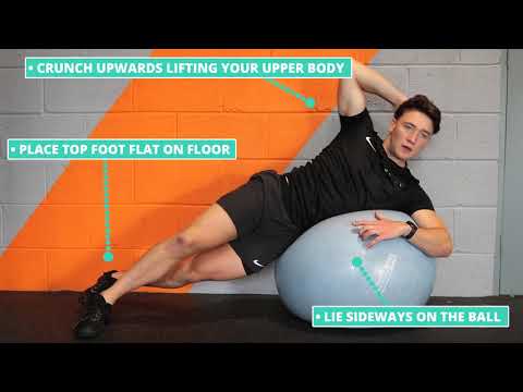 How To Do Stability Ball Side Crunch | Exercise Demo - YouTube