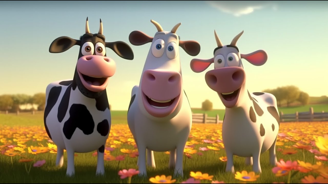 Vacas felices en una granja feliz - Canciones para niños - Little Panda ...