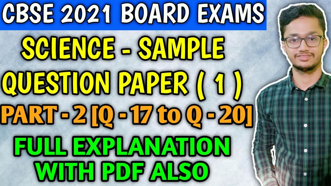 Class 10 Science Evergreen Sample Question Paper (1) Part -2 Solutions ...