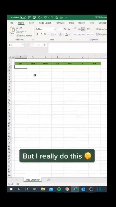 Create Calendars in Excel using this trick #excelshorts #shorts #trending #exceltips #shorts # ...
