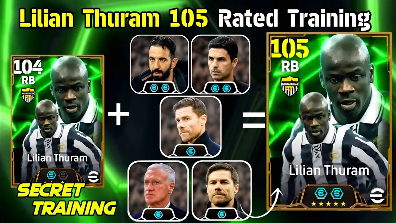 Lilian Thuram 105 Rated Training efootball 2025 || How To Train 105 ...