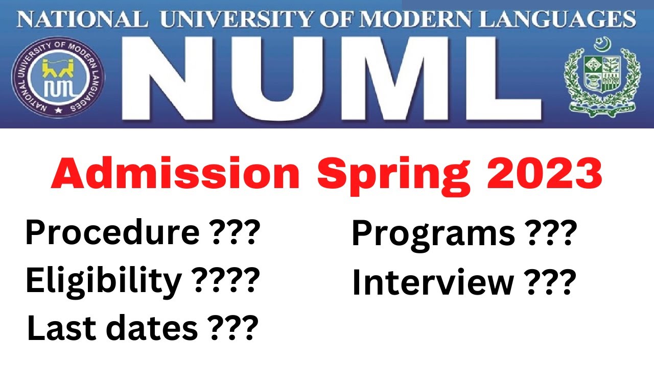 NUML Admissions Open | National University of Modern Languages (NUML ...