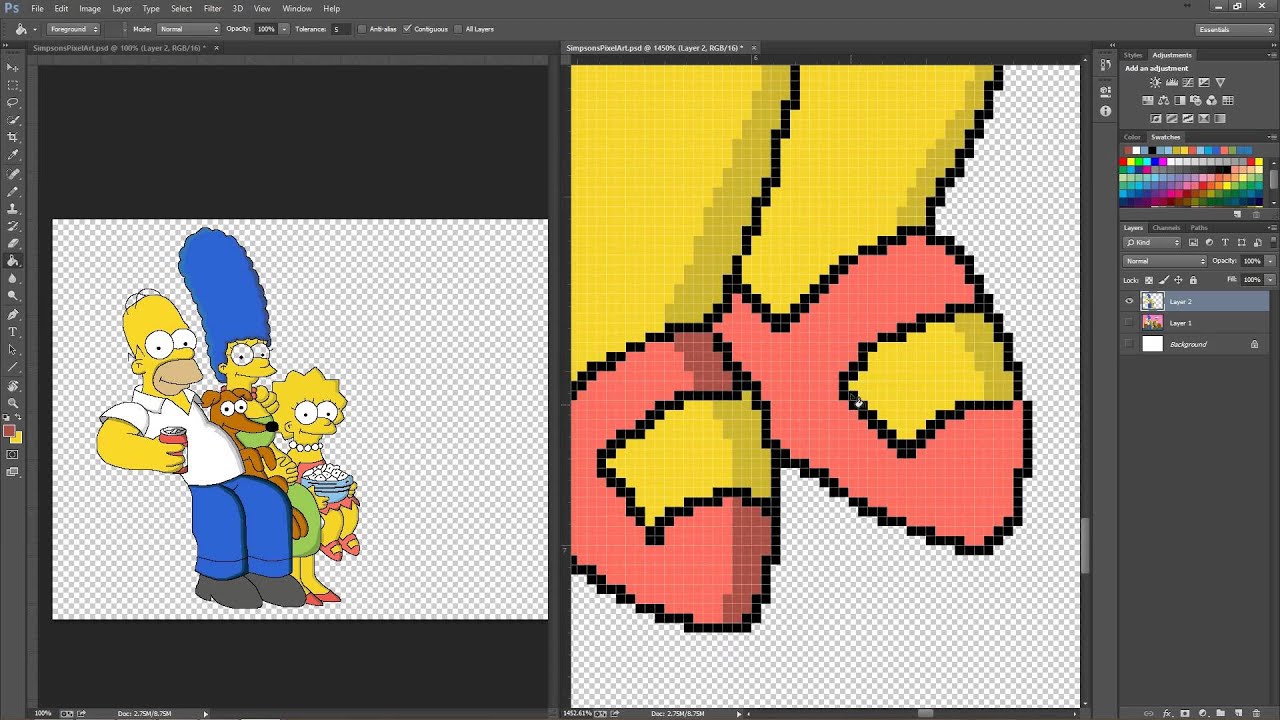 Simpsons Pixel Art Timelapse - YouTube