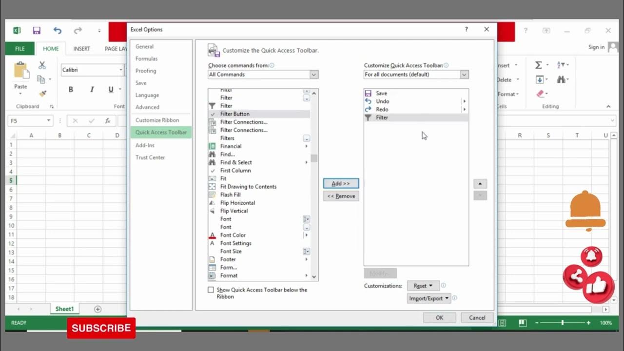 How to use quick access tool in MS Excel | Ms Excel tutorial techgland ...