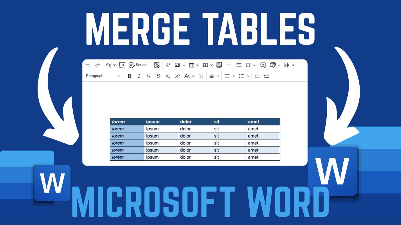 How To Merge Two Tables In Microsoft Word - YouTube
