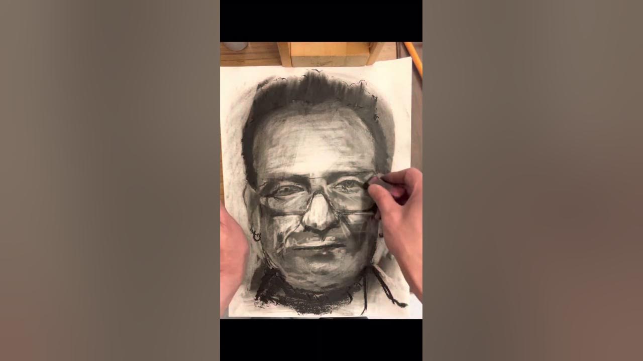 How to draw portrait using an eraser: Subtractive charcoal drawing ...