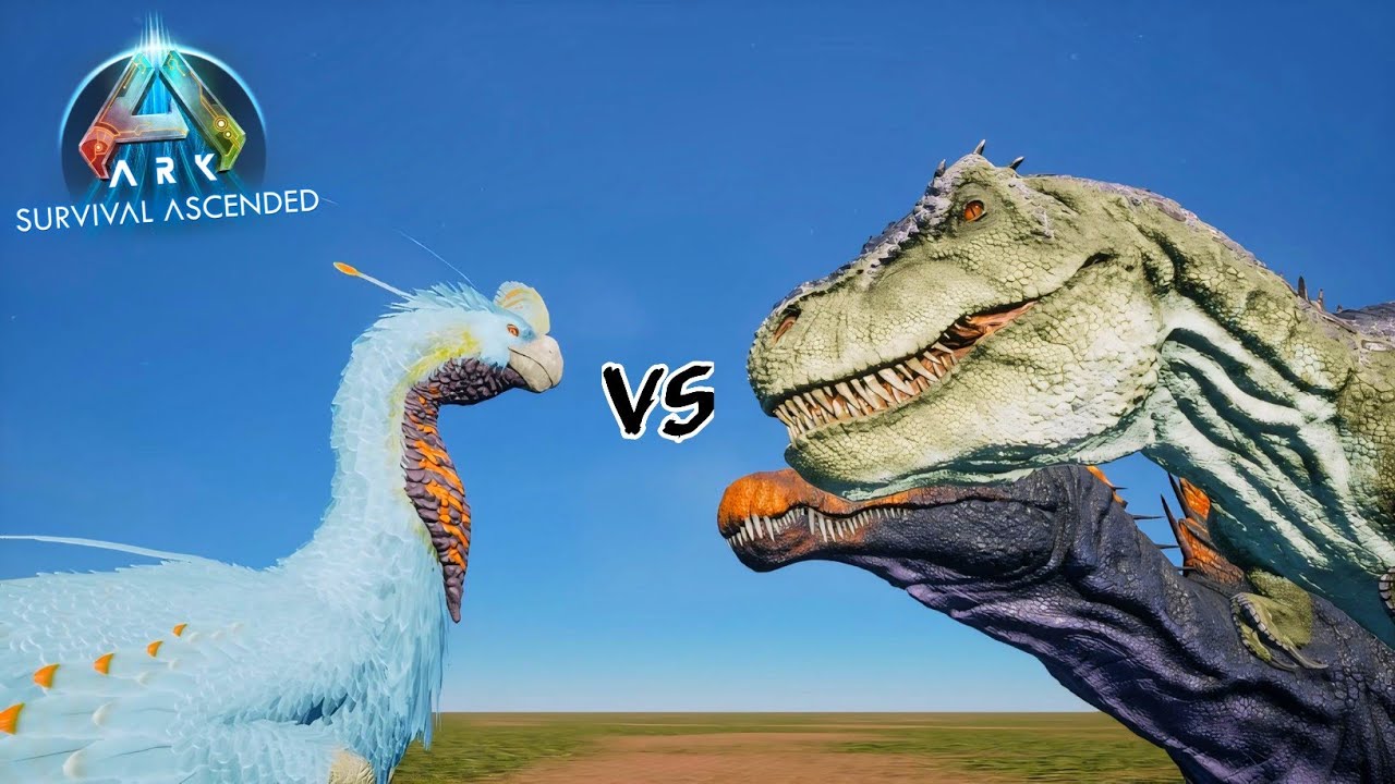 GIGANTORAPTOR VS ARK DINOSAURS | ASA DINO BATTLE | DINOWORLD - YouTube