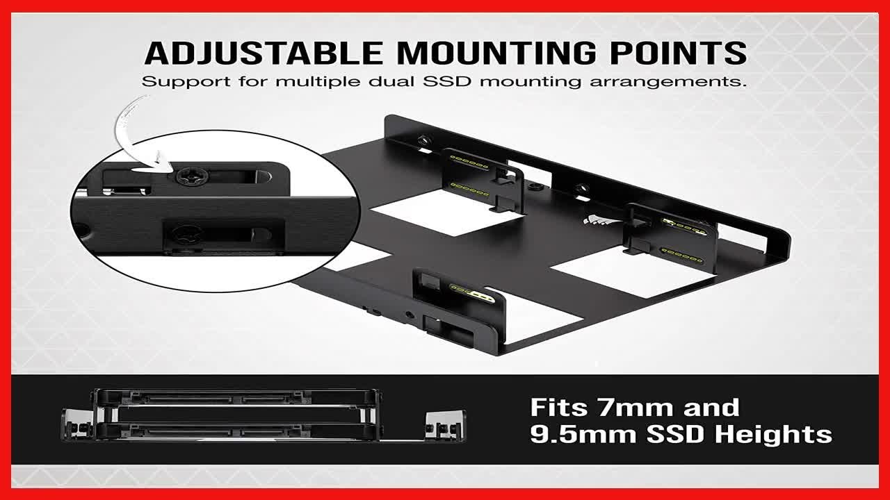 Corsair Dual SSD Mounting Bracket (3.5” Internal Drive Bay to 2.5 ...