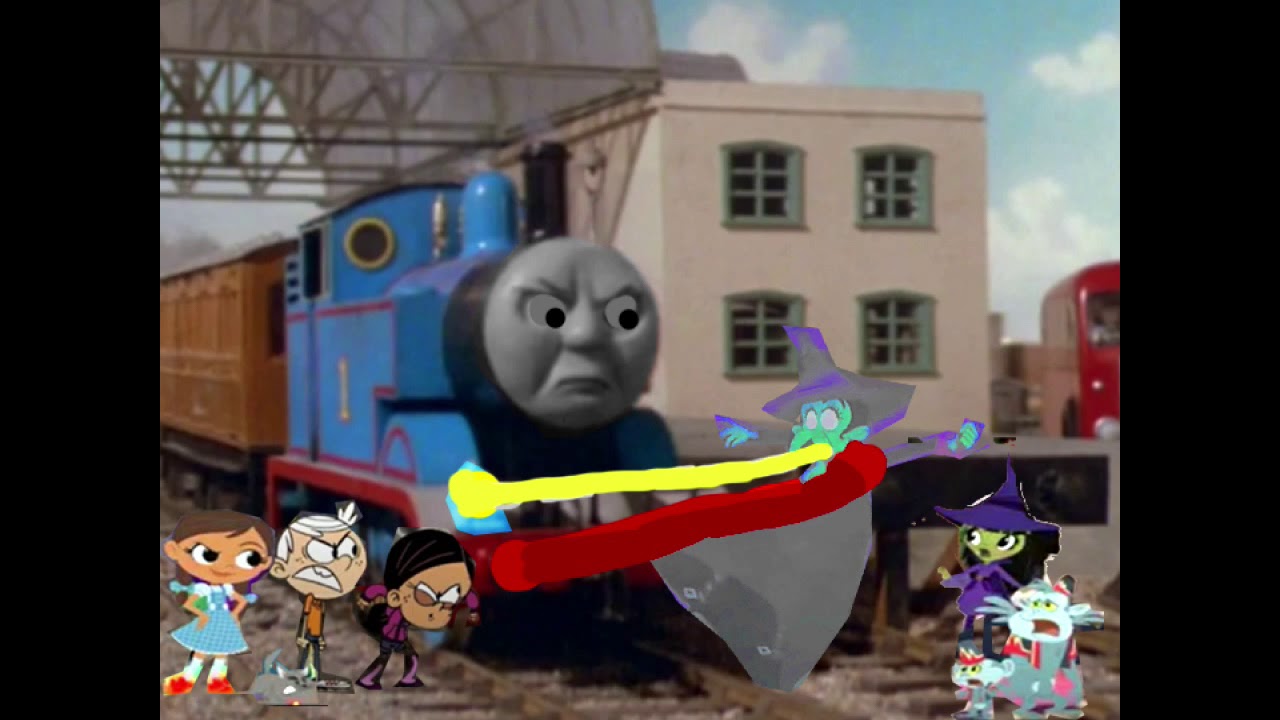Thomas sucking the Wicked Witch's magic out of her, turning her to ...