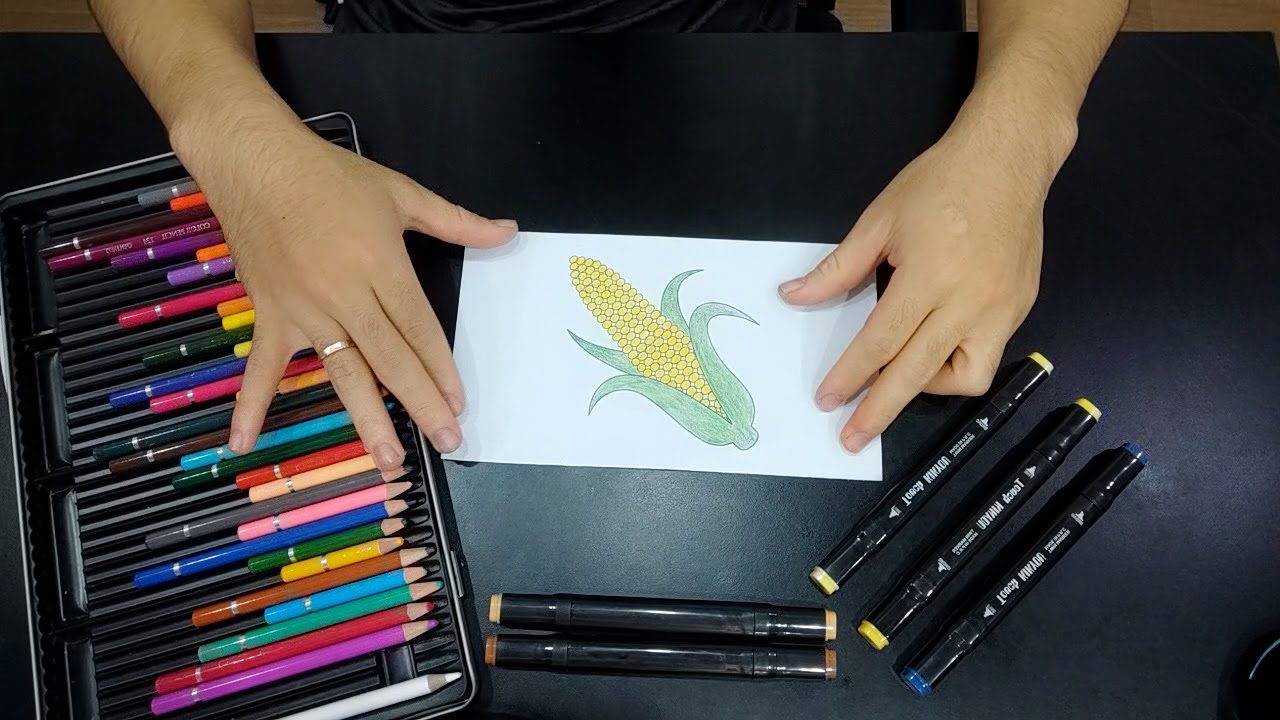 Color the picture of a beautiful golden corn with crayons - TORNADOOO ...
