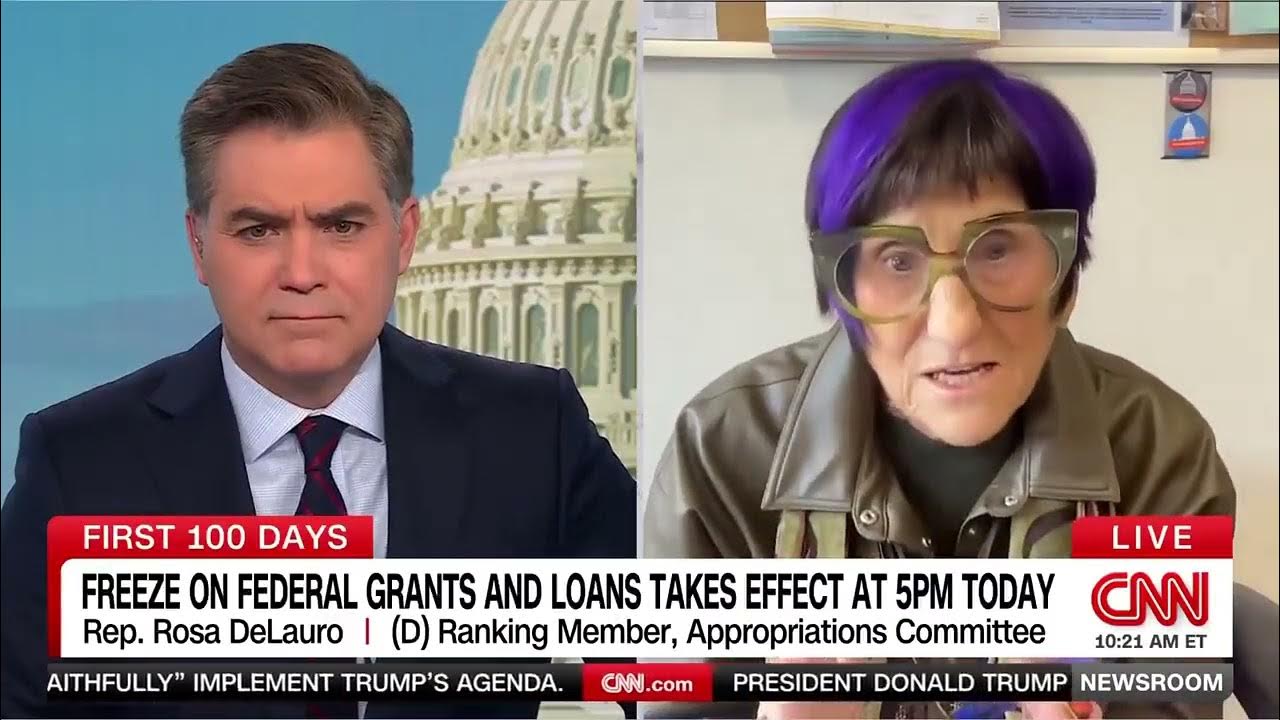 CNN: Jim Acosta and Rosa DeLauro on Donald Trump freezing federal funds - YouTube
