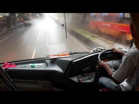 Mercedes Benz bus driving.. during Monsoon - YouTube