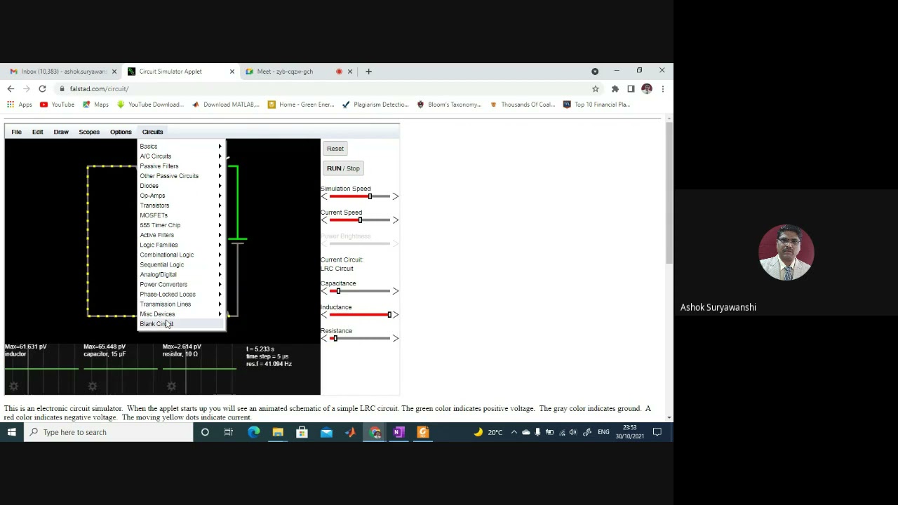 FALSTAD Electronic Circuit Simulator Basics - YouTube