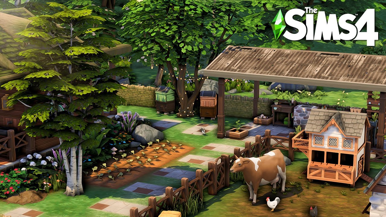 Tiny Farm in Henford on Bagley 🐄 The Sims 4 Speed Build | No CC - YouTube