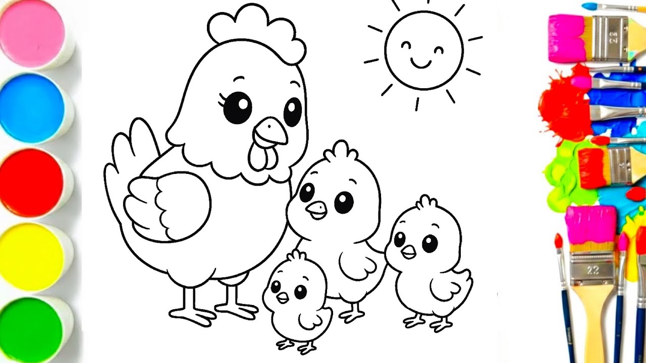 How to draw a chicken family | Step by step - YouTube