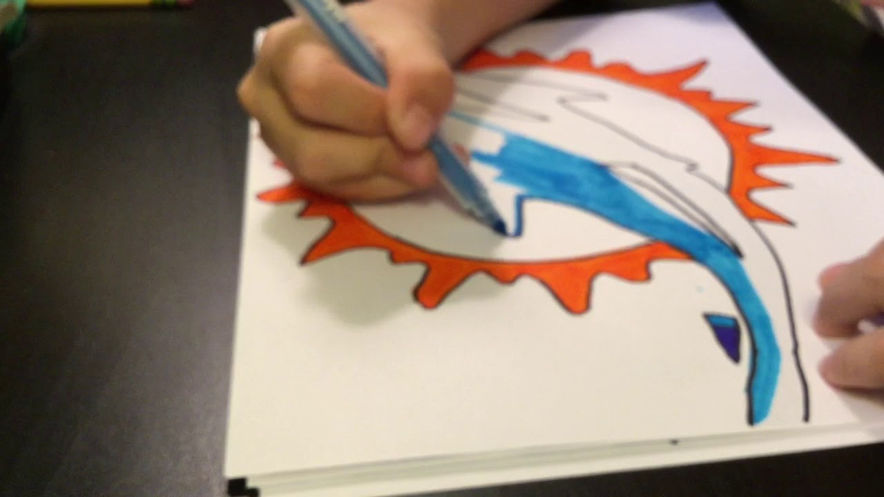 Drawing the Miami Dolphins Logo - YouTube