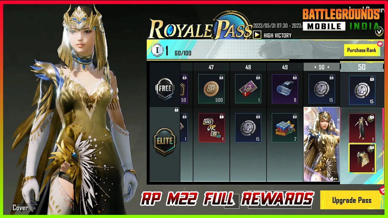 RP M22 RP 1 TO 50 FULL REWARDS|ROYAL PASS MONTH 22 RP FULL REWARDS ...