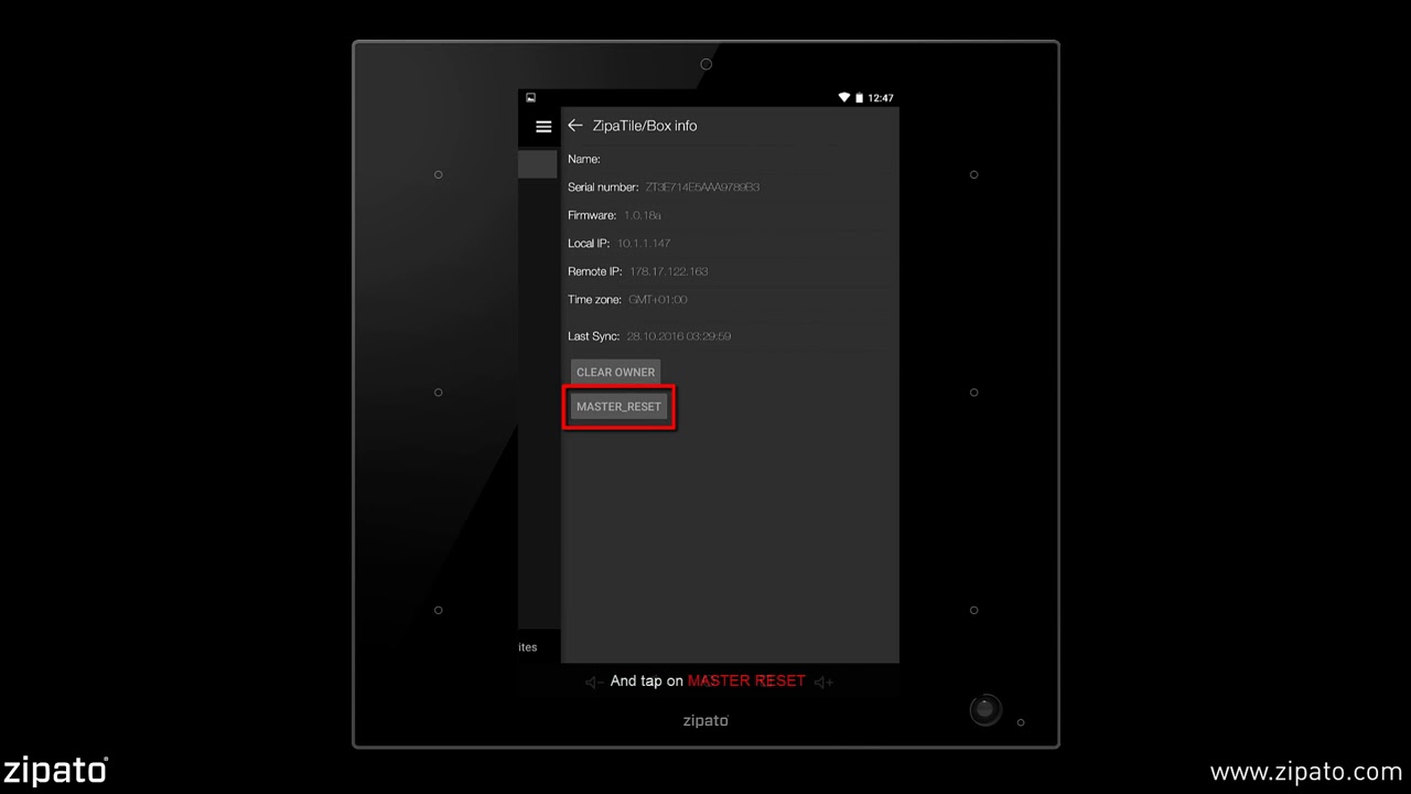 Zipatile How to do a MASTER RESET on ZipaTile - YouTube