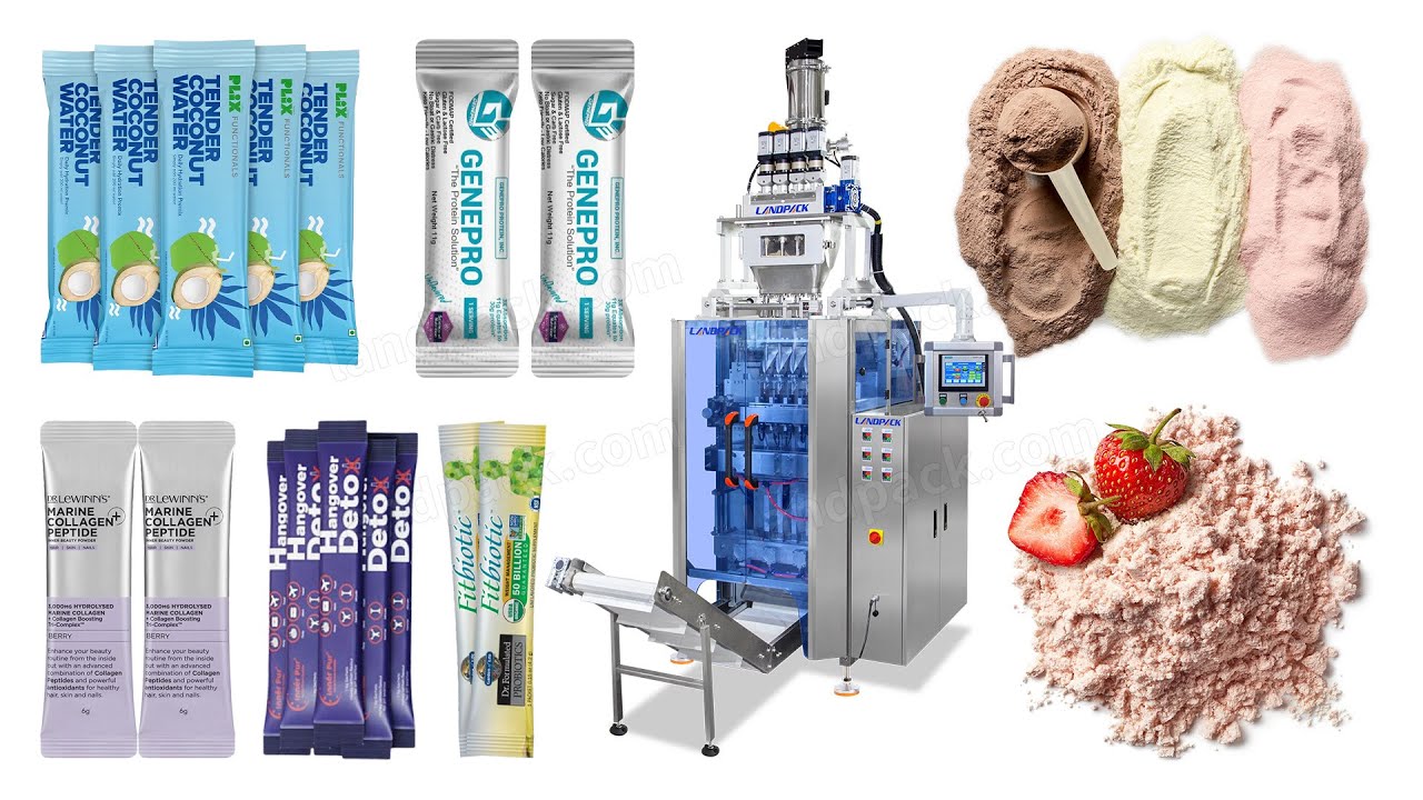 High-speed multi-lane strip powder packaging solution - YouTube
