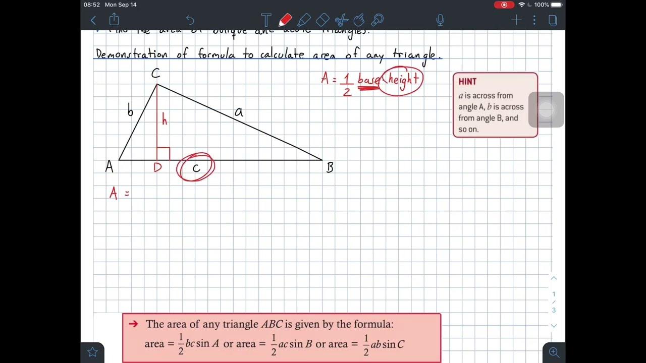 4 Area of a triangle - Topic 3 - Geometry and Trigonometry - [IB Math ...