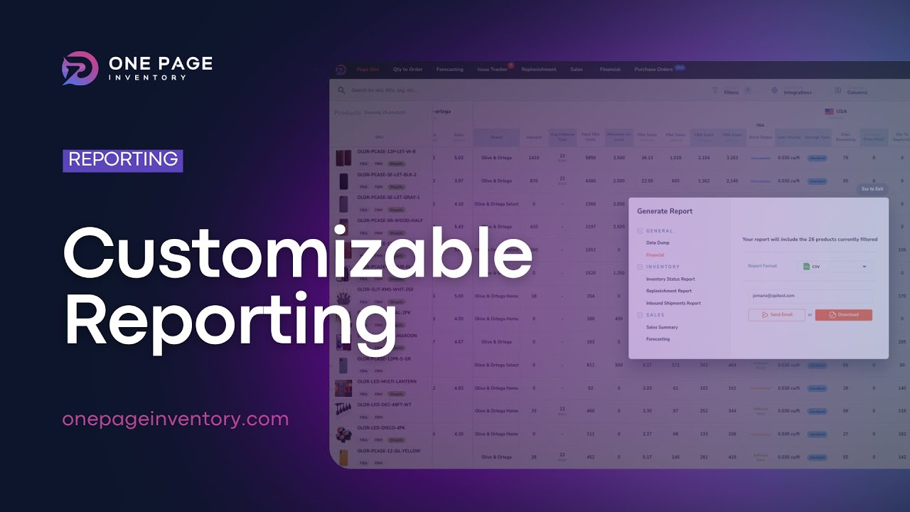 Beautiful and Clear Reporting with One Page Inventory's Report Builder - YouTube
