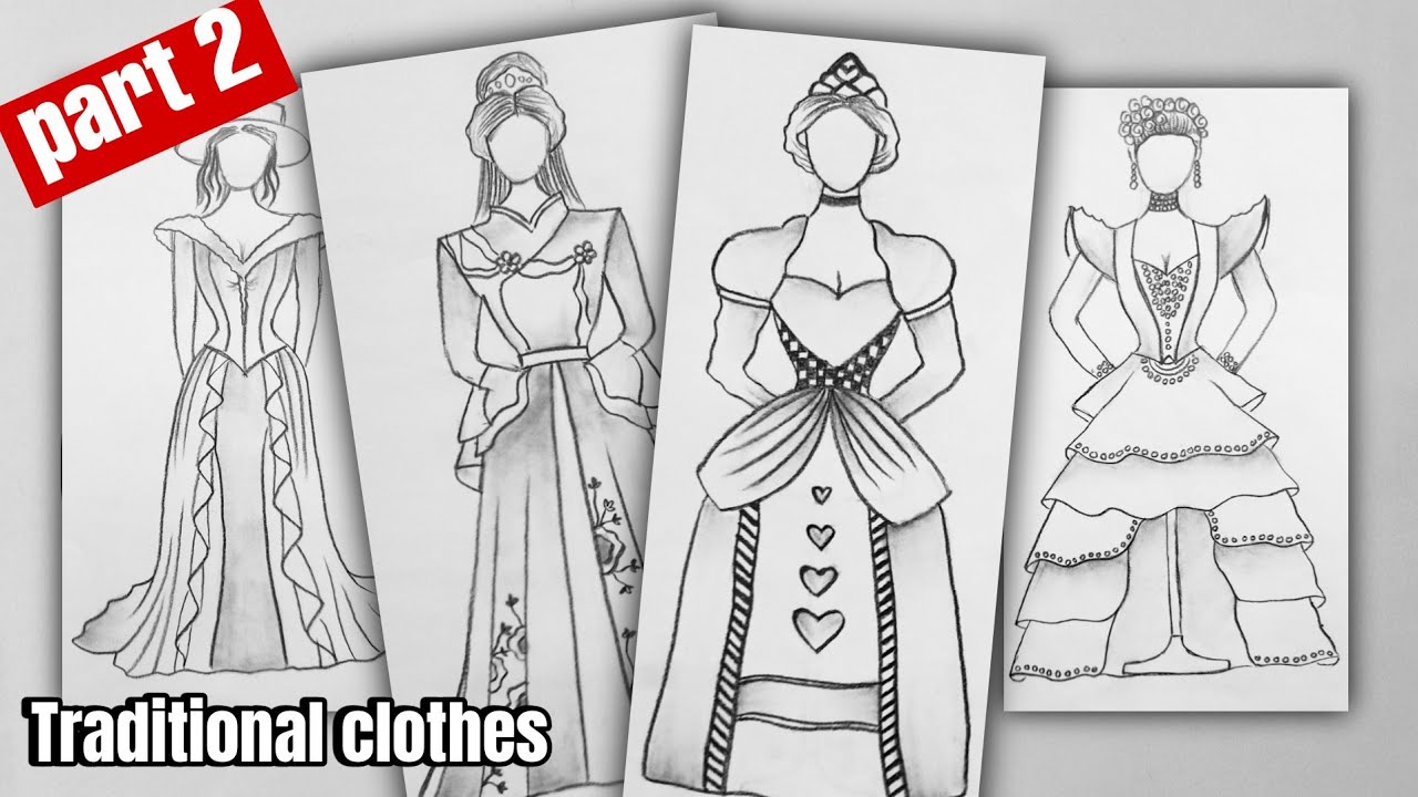 How to Draw Traditional Clothes of Different Countries||part 2 - YouTube
