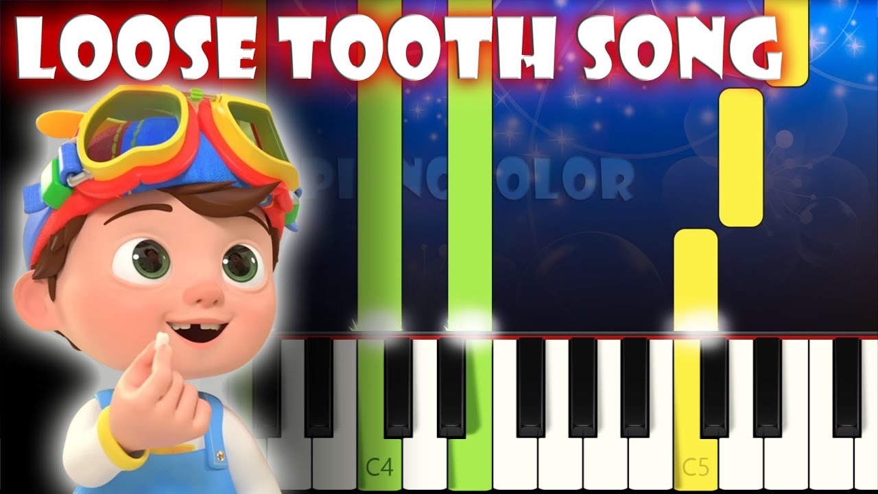 Loose Tooth Song - Cocomelon Nursery Rhymes | Piano Tutorial | Karaoke ...
