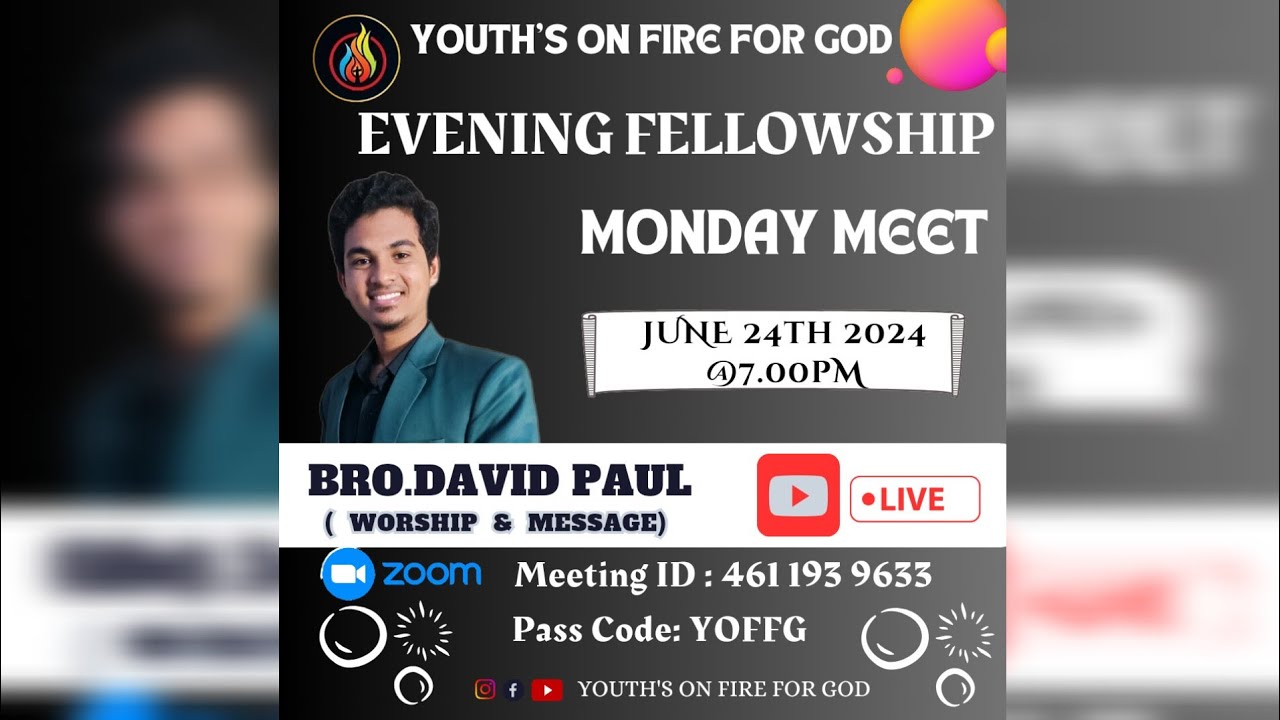 YOUTH ON FIRE FOR GOD YOUTH MEET BRO.DAVID PAUL - YouTube