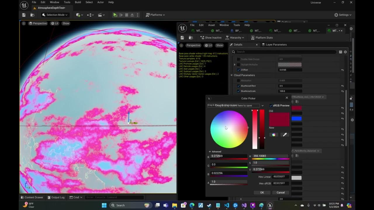 UE5.4, Procedural atmosphere and cloud shader, finally finally got cloud light scattering ...