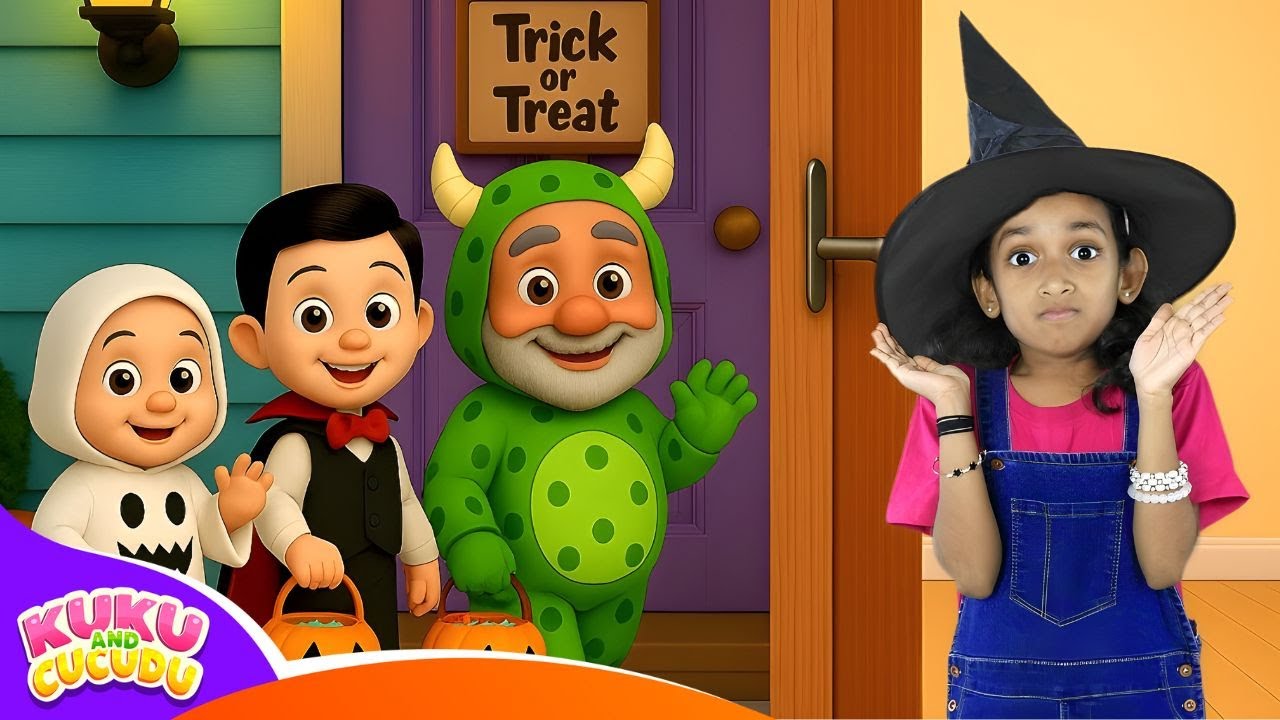 Knock Knock Trick or Treat 🎃👻 | Happy Halloween Song for Kids | Kuku ...
