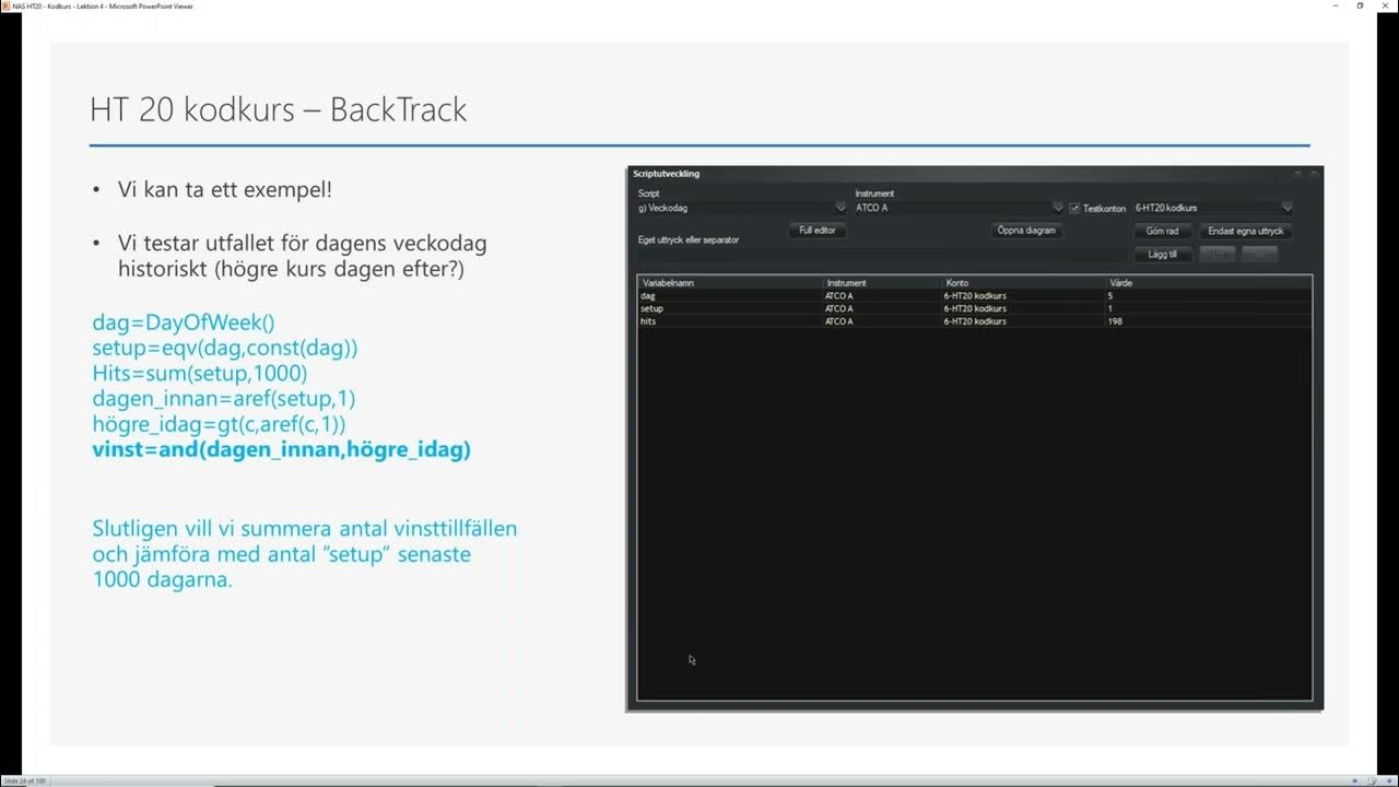 Nordic Autotrading Society HT20 kodkurs del 4 - YouTube