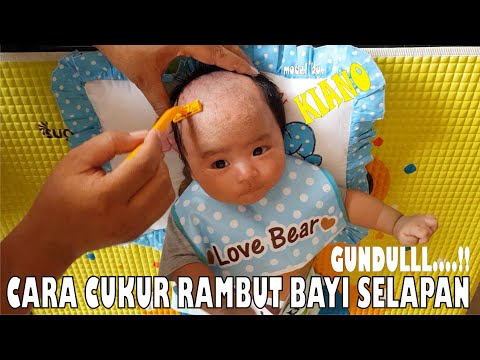 Kiano Potong Rambut || Cara Cukur Gundul Rambut Bayi yang Aman dan Benar || Cukur Gundul