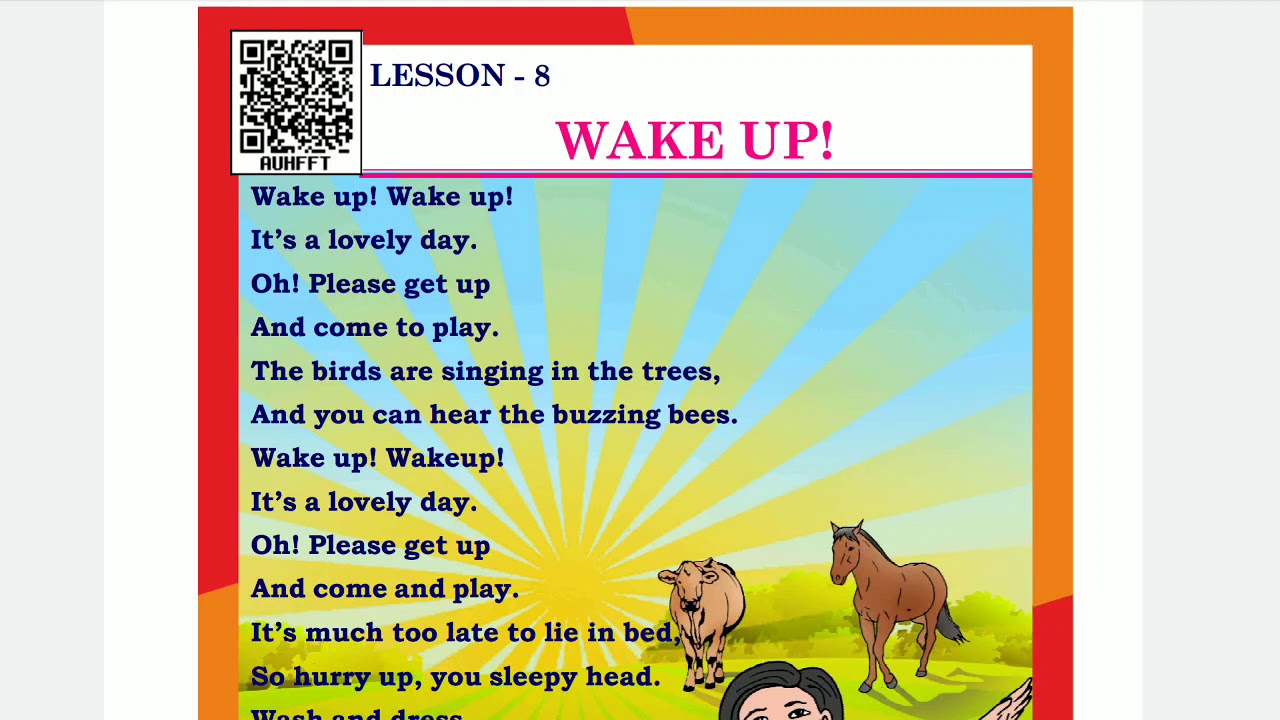 "WAKE UP" POEM lesson 8 class 5 chattisgarh board - YouTube
