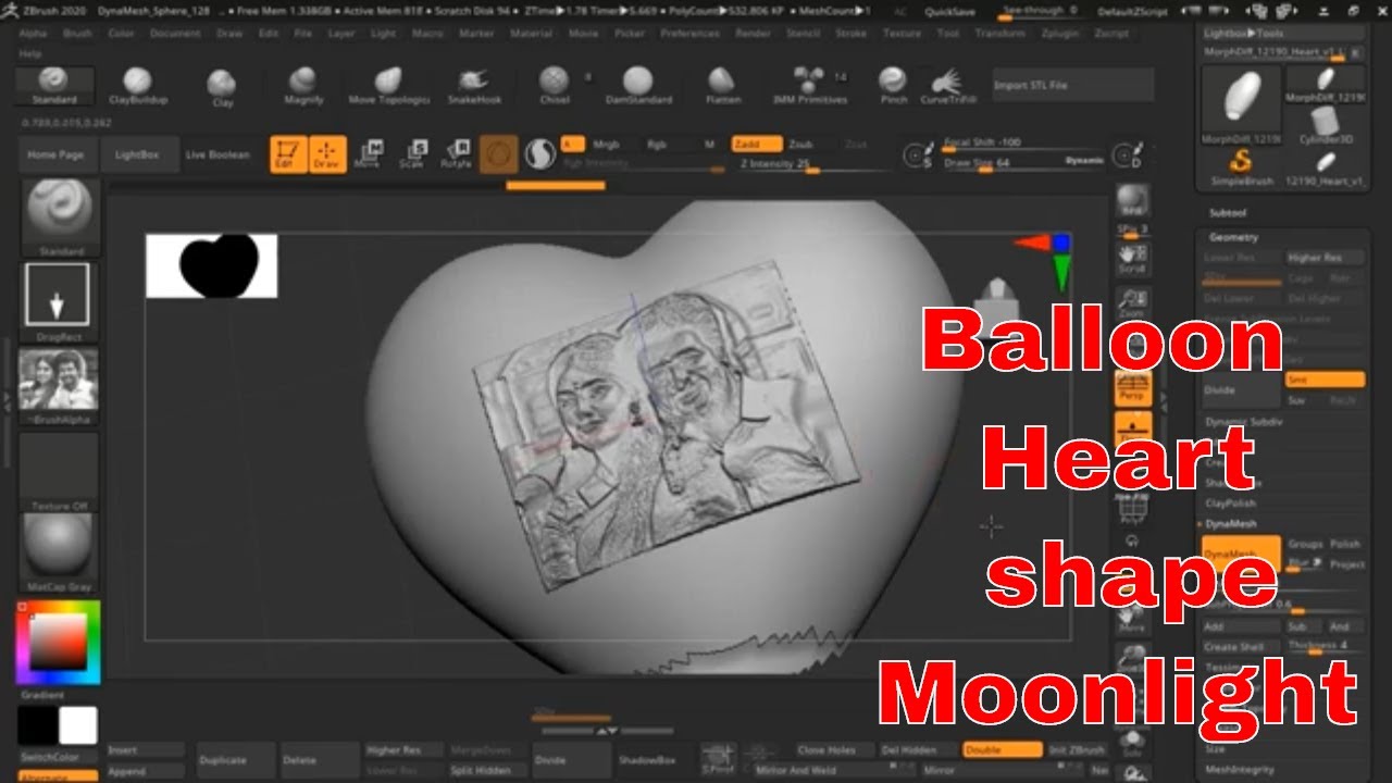 Balloon Heart Shape lithophane Light 3D Model Design - 3D PRINTING ...