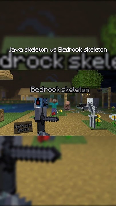 Java skeleton vs Bedrock Skeleton #minecraft #shorts #fight - YouTube