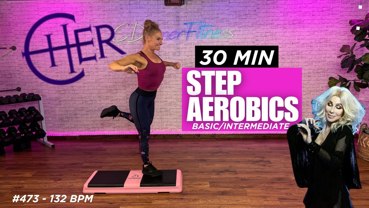 30-Min CHER Step Aerobics Workout (132 BPM CHER MUSIC) #473 - YouTube