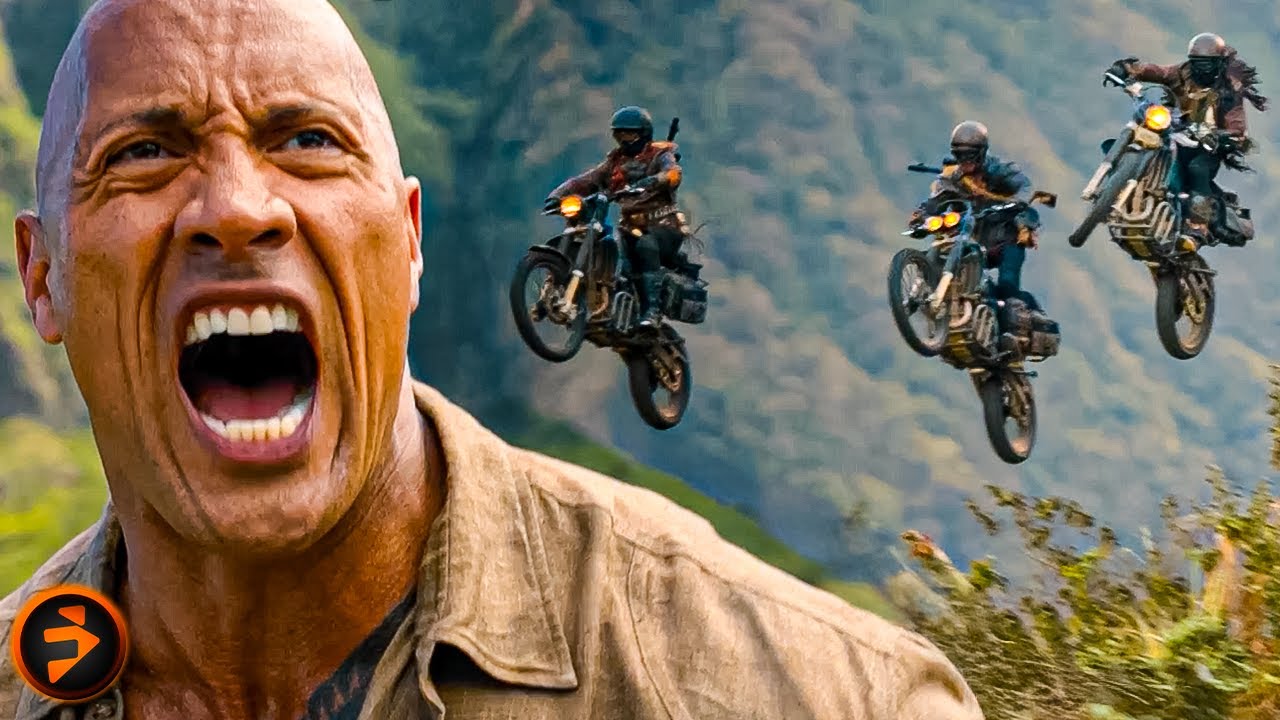 Dwayne Johnson’s Epic Motorcycle Jungle Chase | JUMANJI: WELCOME TO THE ...