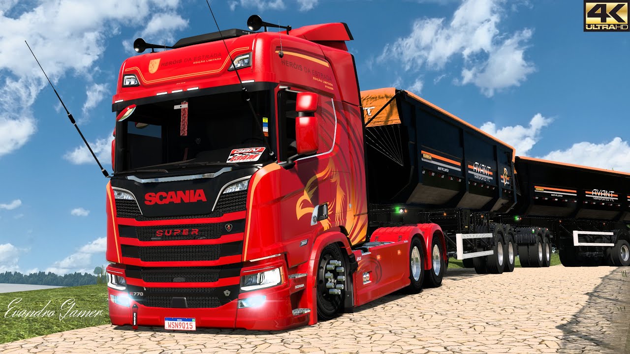 SCANIA SUPER R770 V8 Rodocaçamba AVANT TRANSPORTES GUERRA Ets2 V1.54 ...