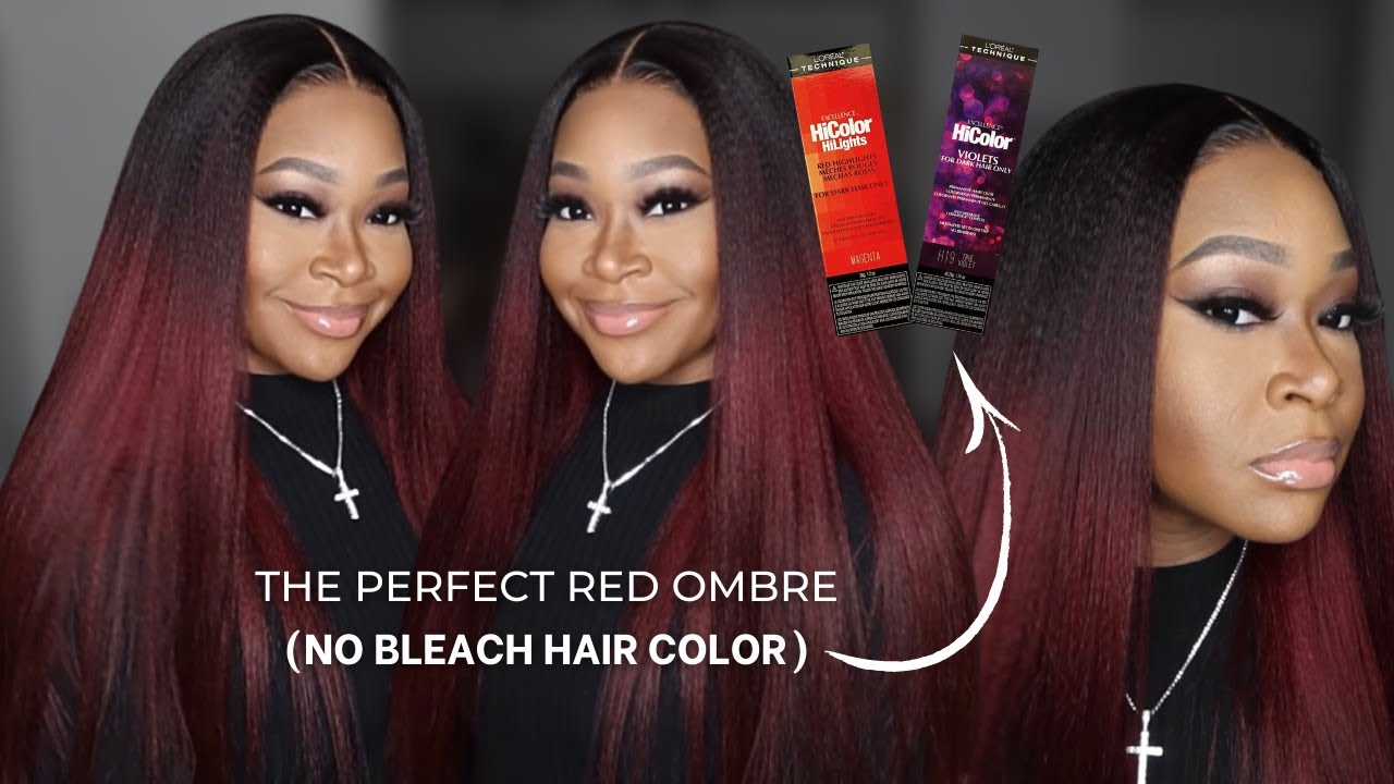 Perfect Burgundy Ombré Hair Color | No Bleach Hair Color Using L’Oréal ...