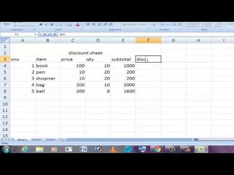 how to apply discount in excel - YouTube