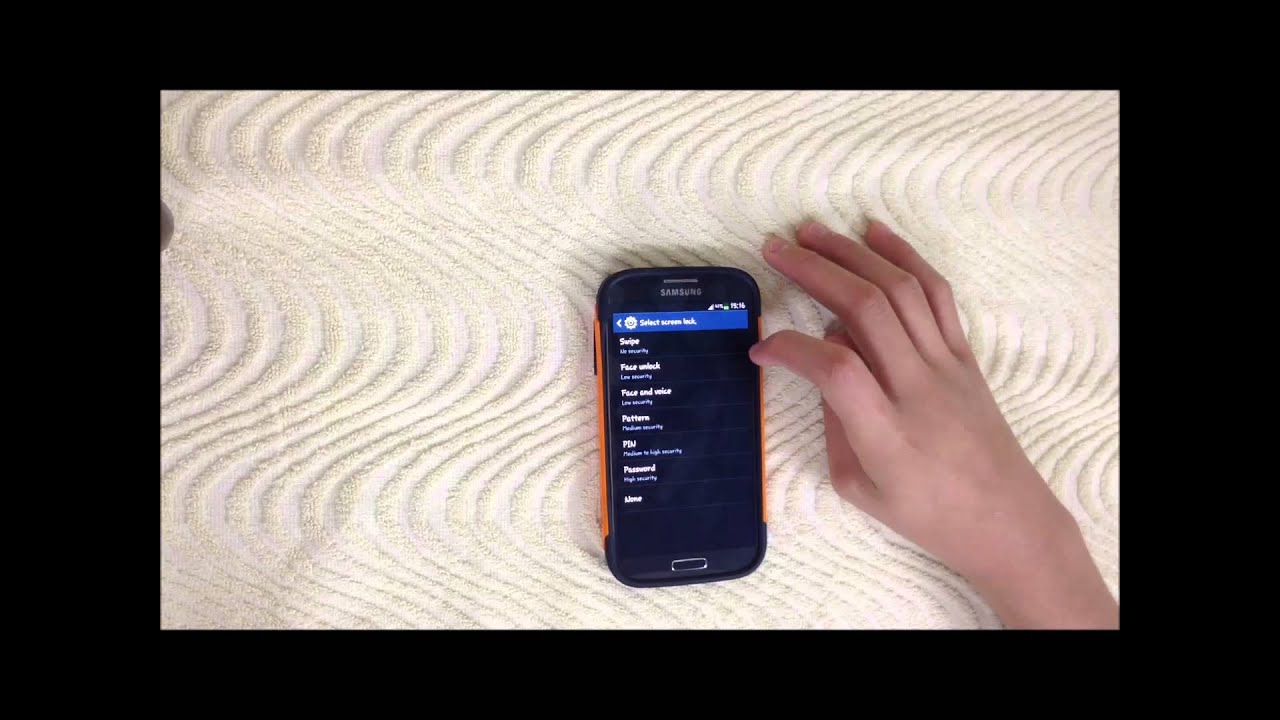 How to set a pattern for lock screen on SAMSUNG GALAXY S4 - YouTube