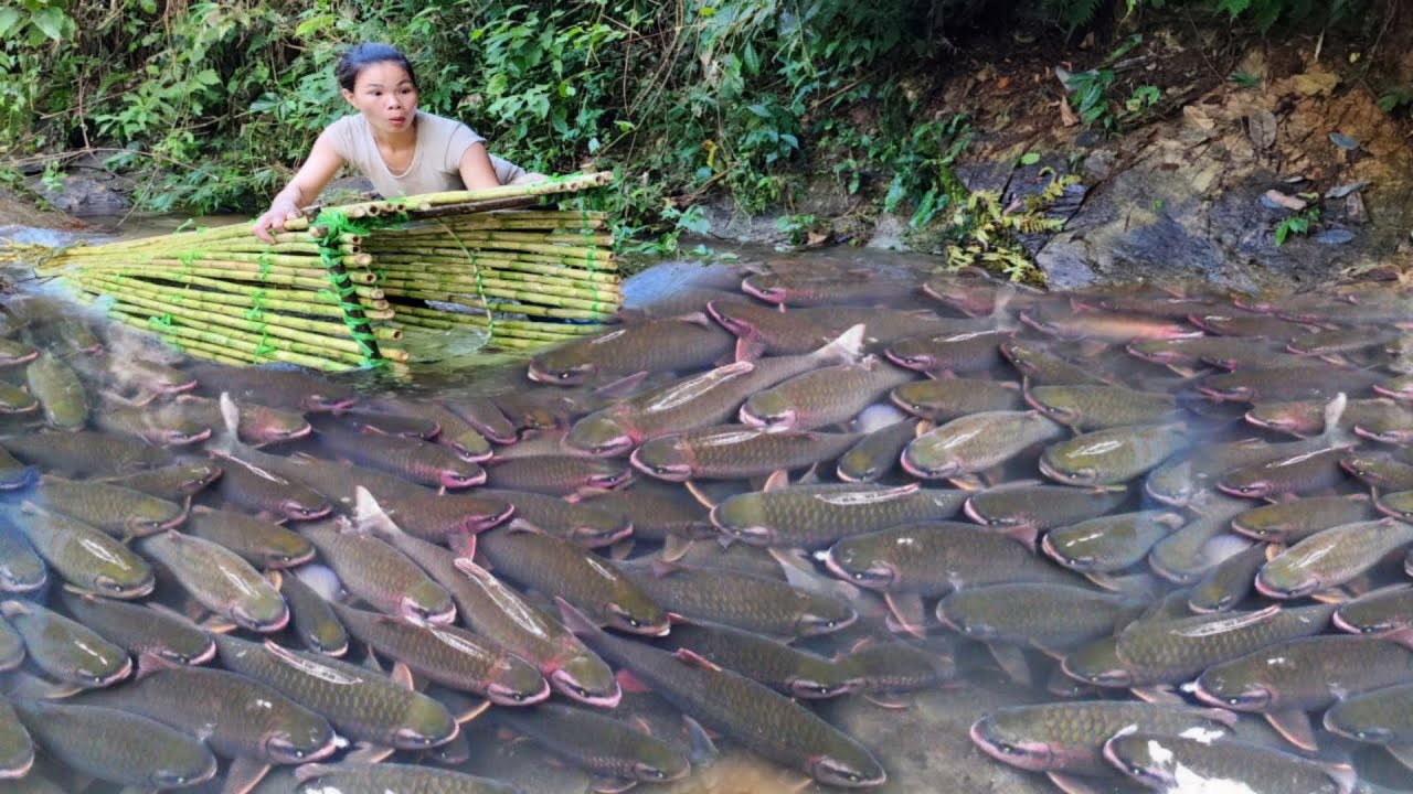Full video of 21 days of making fish traps using ancient methods. Ana ...