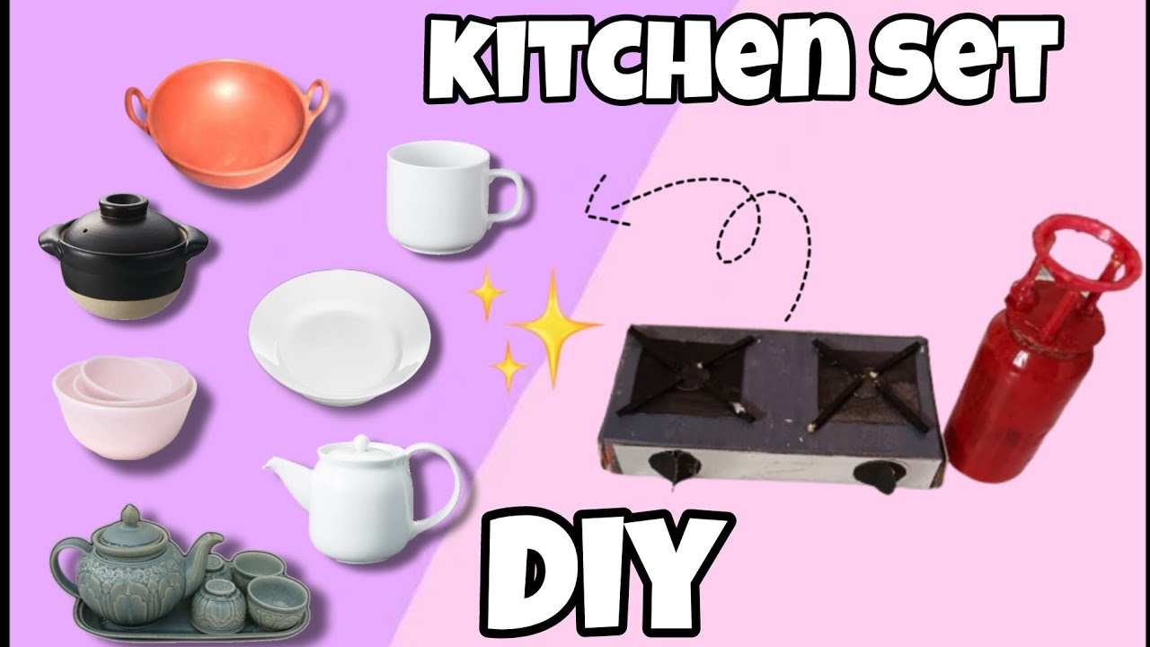 Diy cute mini kitchen set 🙂👍 - YouTube