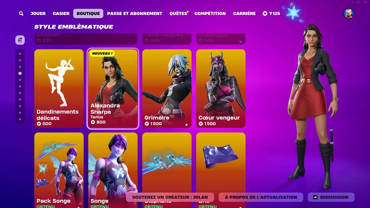 NOUVEAU SKIN 800 V-BUCKS ALEXANDRA SHARPE🔥 *NEW* BOUTIQUE FORTNITE DU ...